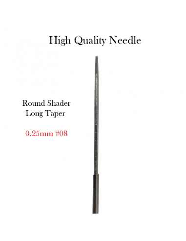 High Quality Round Shader Needle Long Taper 0.25mm